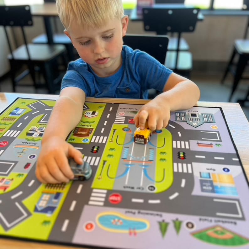 Playroads 8 Play Mat Set: Connectable, Portable Toy Car Rug, Kids ...