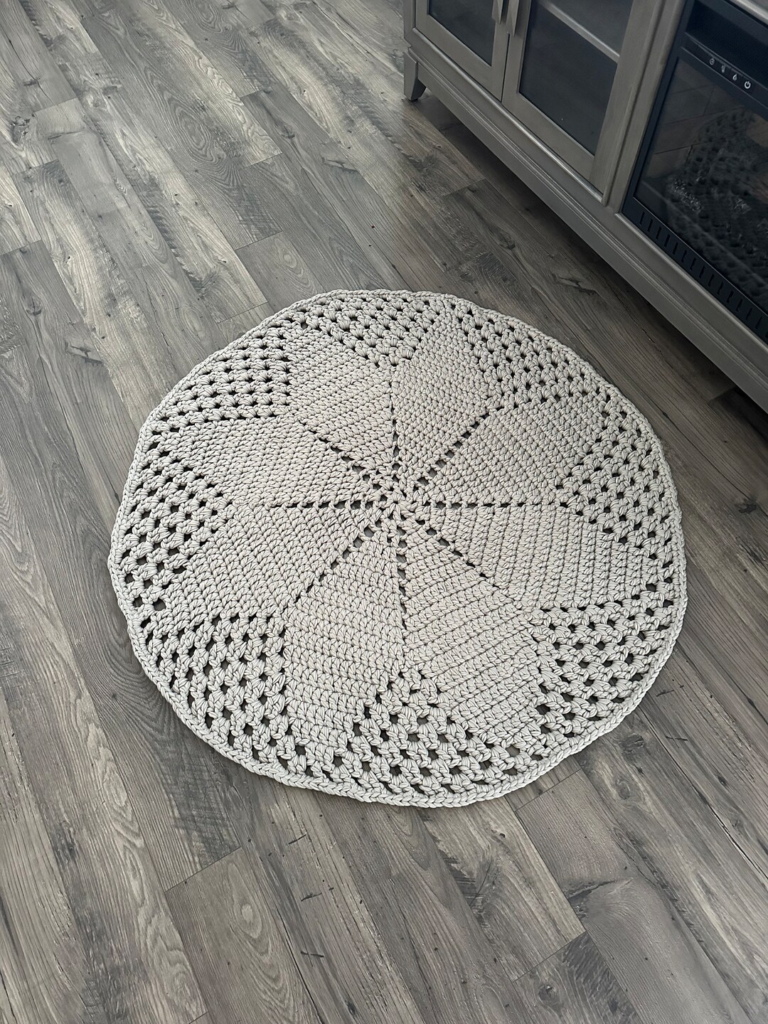 Cushy Crochet Rug, Round Crochet Rug, Circle Braided, Nursery Rug Mat ...