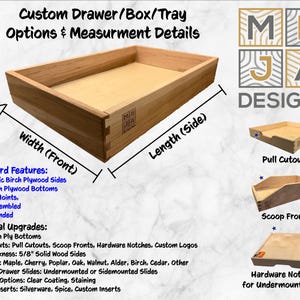 Custom Wood Drawer Box: Handmade Cabinet Replacement - Etsy
