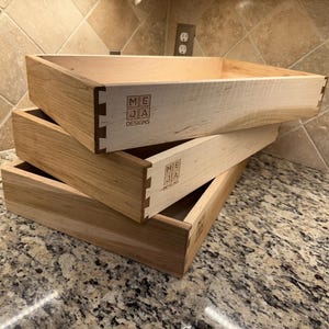 Custom Wood Drawer Box: Handmade Kitchen Cabinet Organizer - Etsy