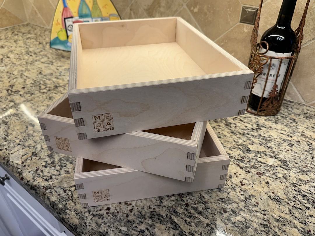 Custom Wooden Drawer Box: Handmade Replacement Cabinet Organizer - Etsy