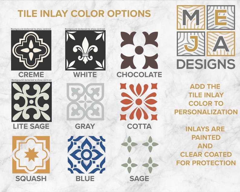 Custom Sample Tile: MEJA Designs Color, Pattern & Inlay Test - Etsy