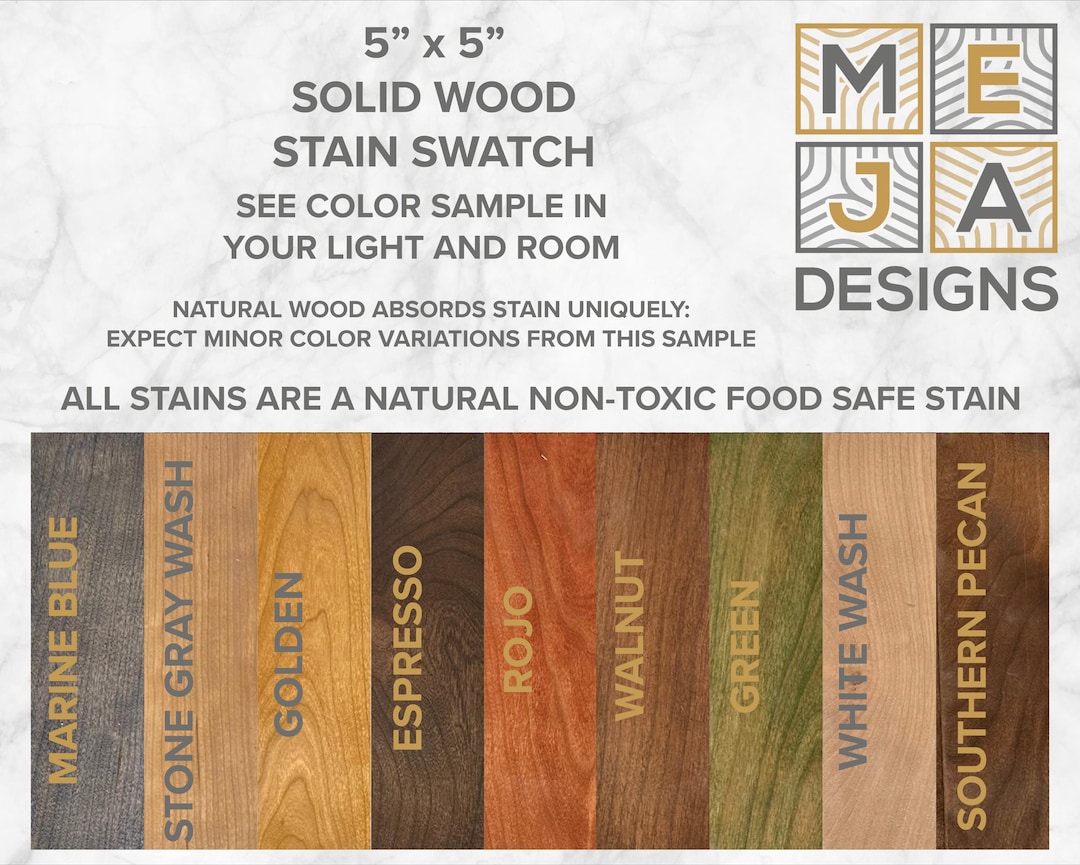 Solid Wood Stain Sample: Non-toxic Food-safe Finish - MEJA Designs - Etsy
