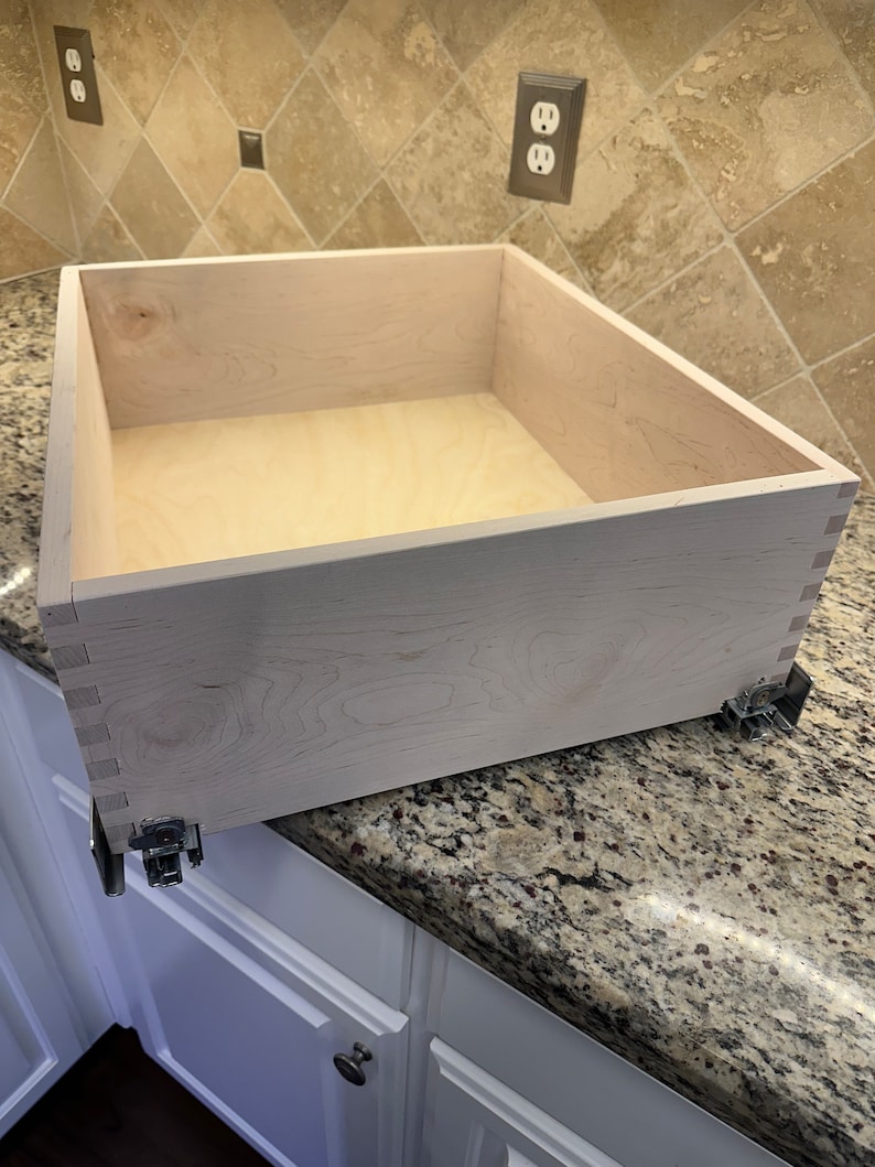 Custom Wood Drawer Box: Handmade Cabinet Replacement - Etsy