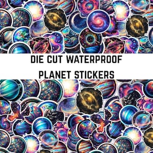 Solar System Planet Vinyl Die-cut Stickers, Waterproof, Celestial ...