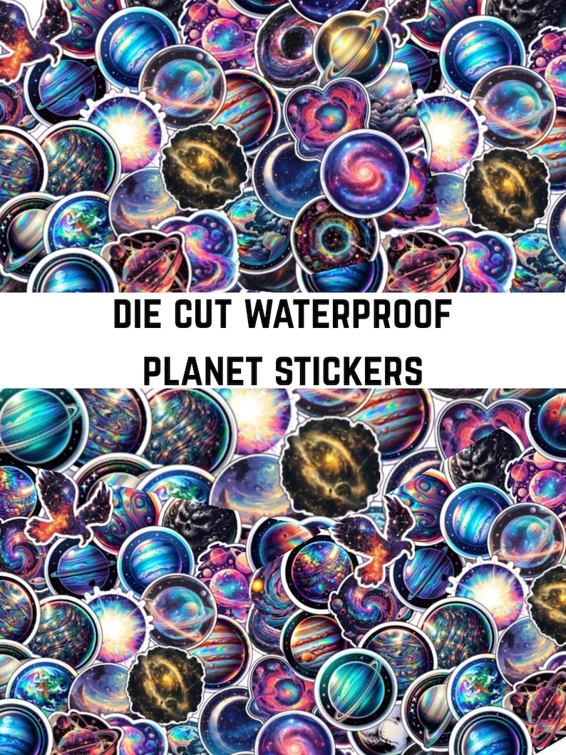 Solar System Planet Vinyl Die-cut Stickers, Waterproof, Celestial ...