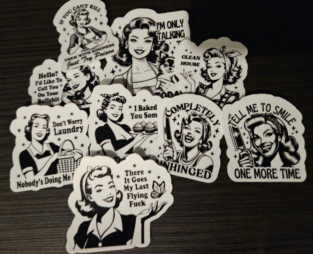 Sarcastic Funny Retro Mom Vinyl Sticker Pack, Waterproof & Scratch ...