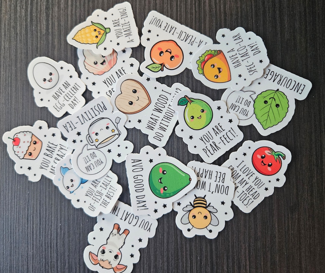 Funny & Cute Food and Animal Cartoon Stickers, Waterproof and Scratch ...