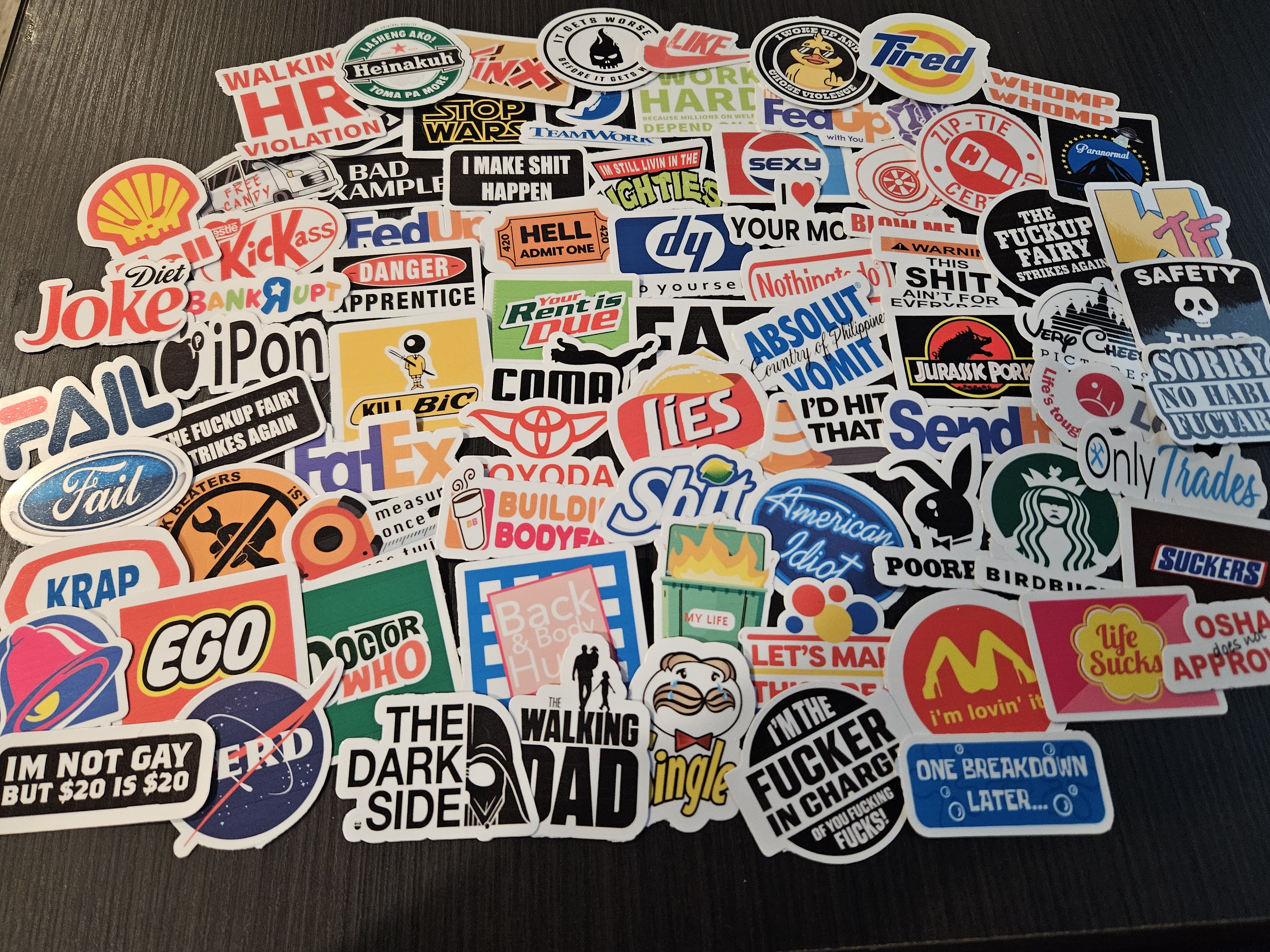 Sarcastic Funny Logo Pun Sticker Pack, Work Humor, Hard Hats, Planners ...