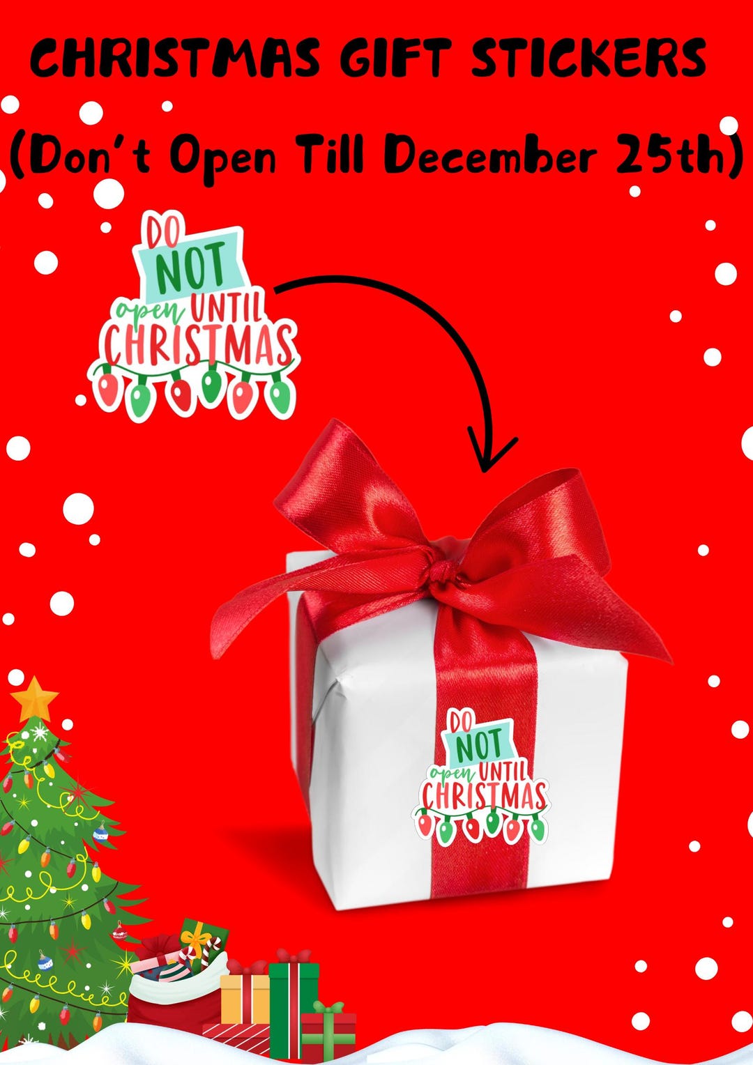Christmas Vinyl Die Cut "do Not Open Till Christmas" Gift Stickers ...