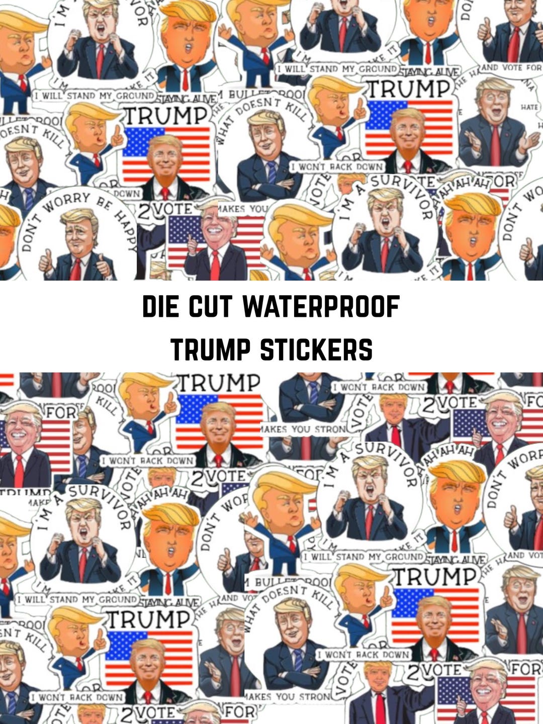Funny Donald Trump Stickers, 2024 American Election, Sarcastic Cartoon ...