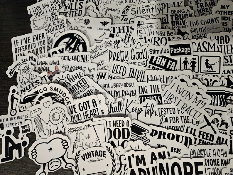 Adult Sarcastic Vinyl Sticker Pack, Inappropriate Funny Swear Humor ...