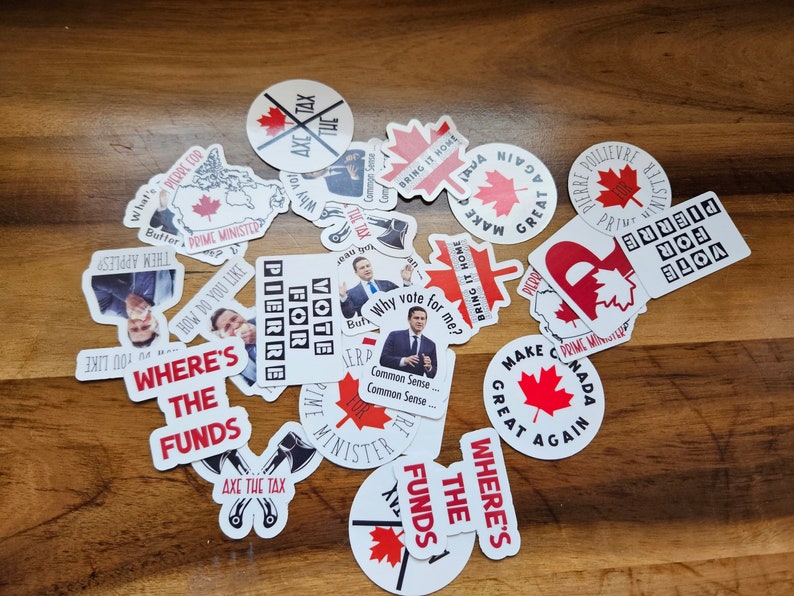 Pierre Poilievre Stickers, Waterproof, Glossy Vinyl, Axe the Tax, Make ...