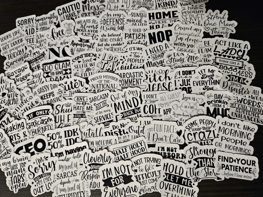 Funny Sarcastic Vinyl Sticker Pack, Comical Gag Gifts Ideas, Waterproof ...