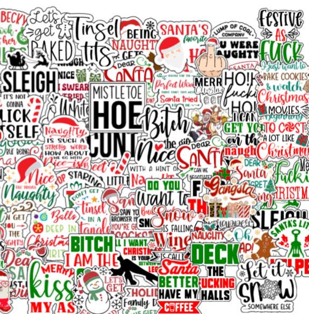Inappropriate Funny Christmas Adult Die Cut Vinyl Sticker Pack ...