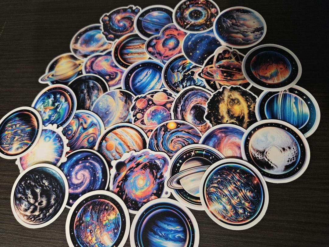 Solar System Planet Vinyl Die-cut Stickers, Waterproof, Celestial ...