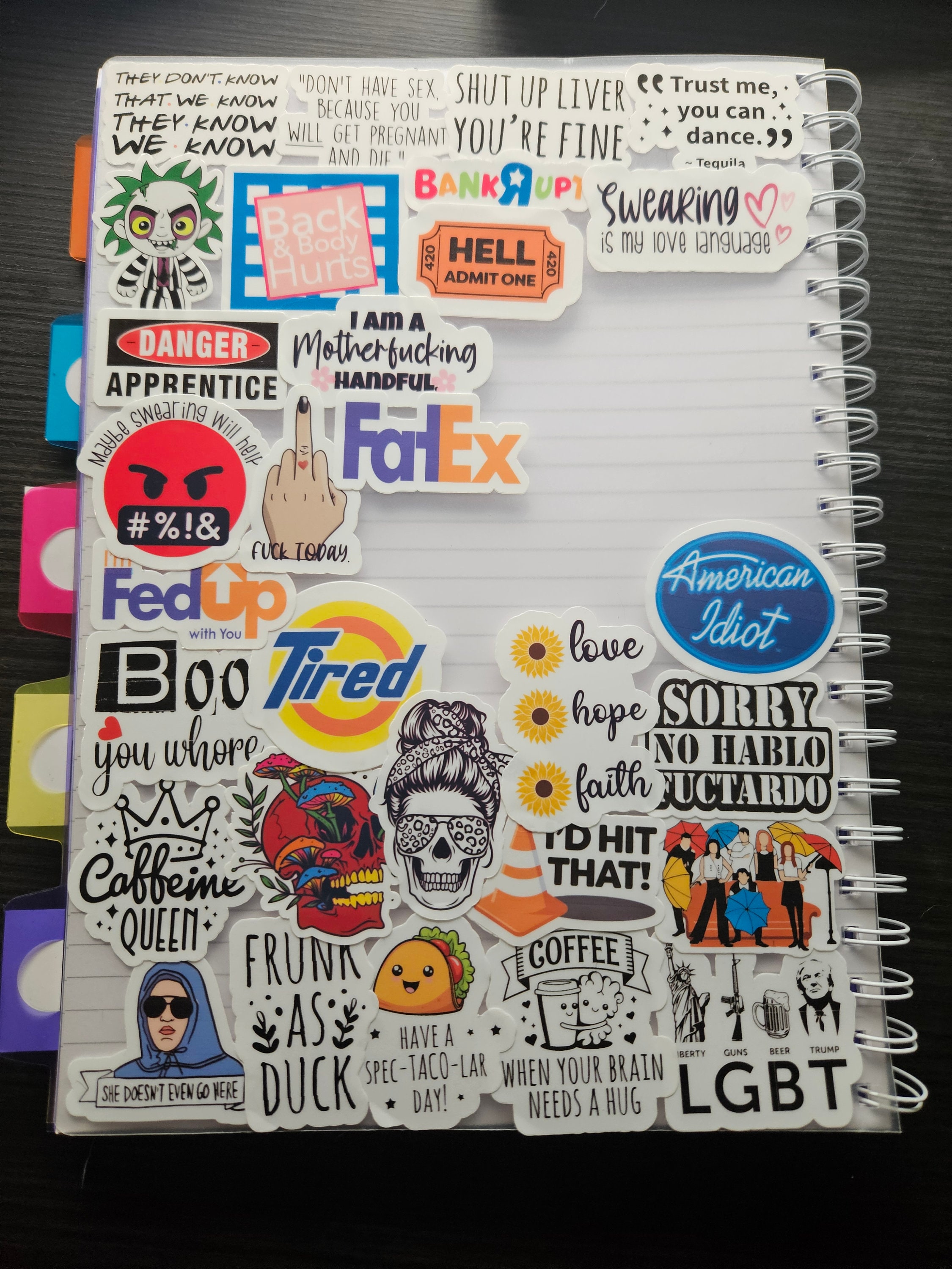 Sarcastic Funny Logo Pun Sticker Pack, Work Humor, Hard Hats, Planners ...