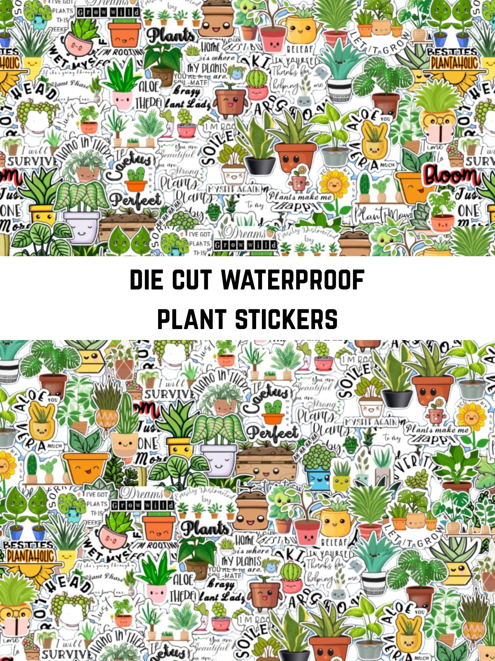 Plant Stickers, Cute Funny Motivational, Glossy Vinyl Stickers ...
