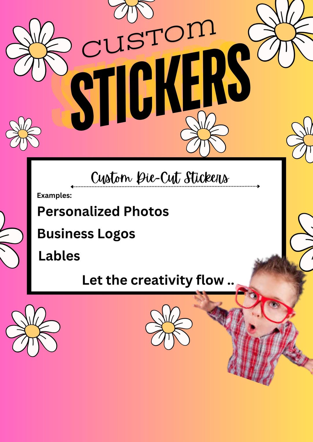 Personalized Photo Vinyl Stickers, Custom Quotes, Business Logo ...