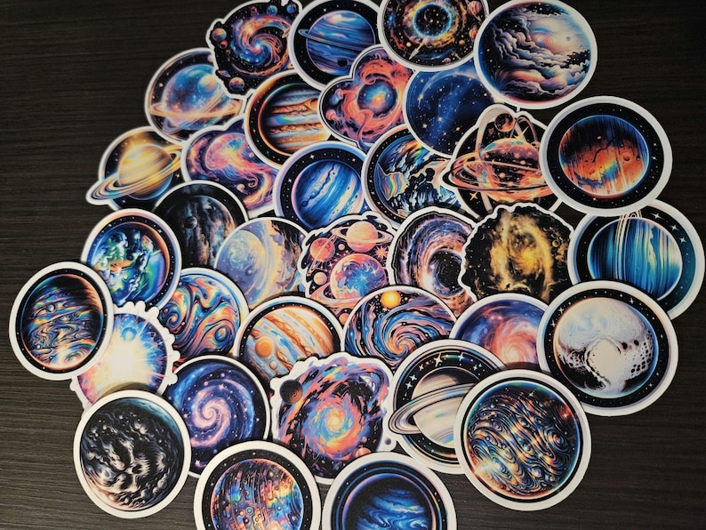 Solar System Planet Vinyl Die-cut Stickers, Waterproof, Celestial ...