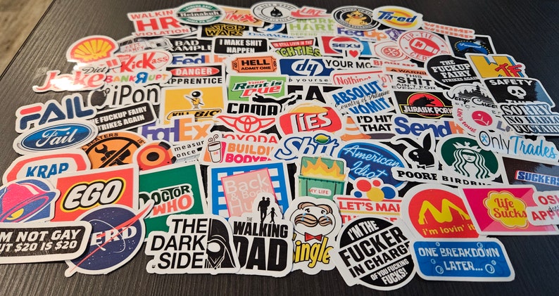 Sarcastic Funny Logo Pun Sticker Pack, Work Humor, Hard Hats, Planners ...