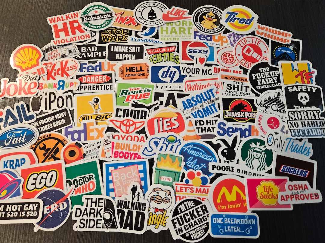 Sarcastic Funny Logo Pun Sticker Pack, Work Humor, Hard Hats, Planners ...
