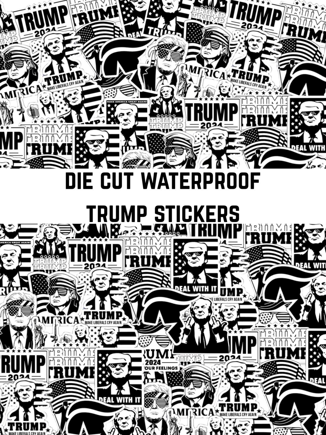 Funny Donald Trump Stickers, 2024 American Election, Glossy Waterproof ...
