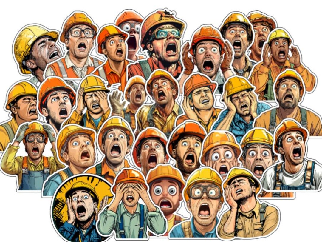 Construction Worker Vinyl Die Cut Stickers, Funny Sarcastic Stickers ...