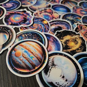 Solar System Planet Vinyl Die-cut Stickers, Waterproof, Celestial ...