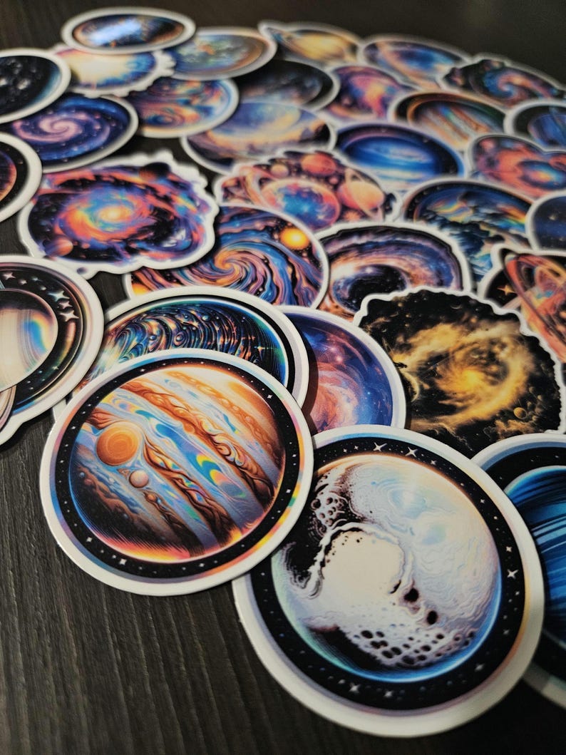 Solar System Planet Vinyl Die-cut Stickers, Waterproof, Celestial ...
