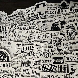 Adult Sarcastic Vinyl Sticker Pack, Inappropriate Funny Swear Humor ...