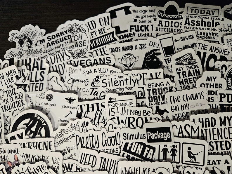 Adult Sarcastic Vinyl Sticker Pack, Inappropriate Funny Swear Humor ...