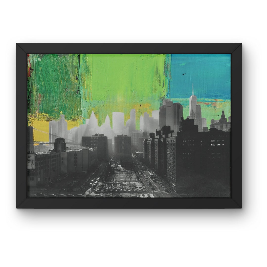 NYC Collage Art City View Printable Art for World Travel Lovers - Etsy