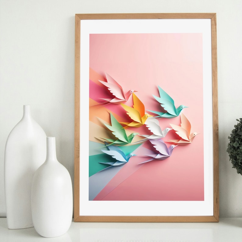 Origami Birds Printable Poster I Unique Wall Art for Kids Room I ...