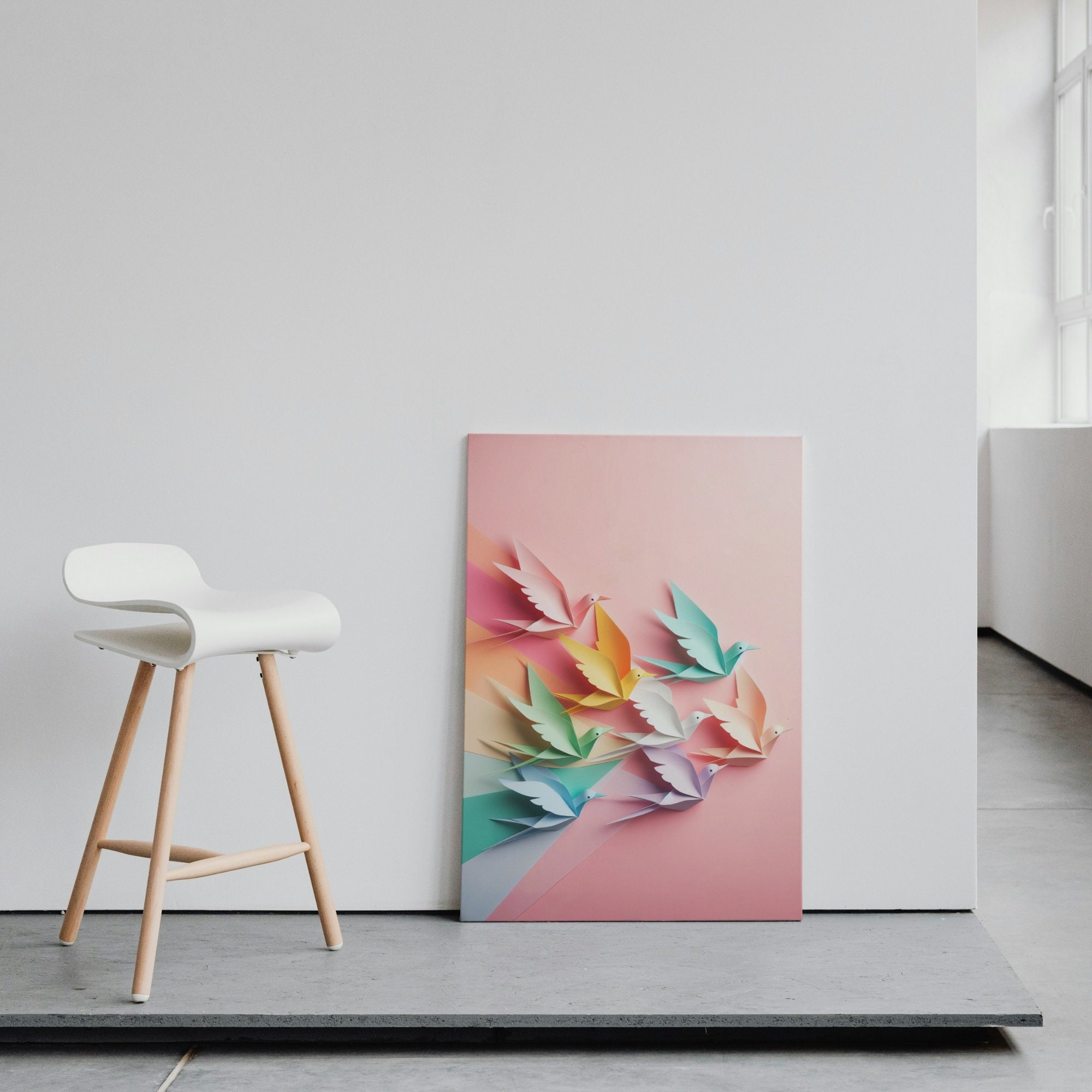 Birds Printable Poster Origami Wall Art for Kids Room Rainbow Birds - Etsy