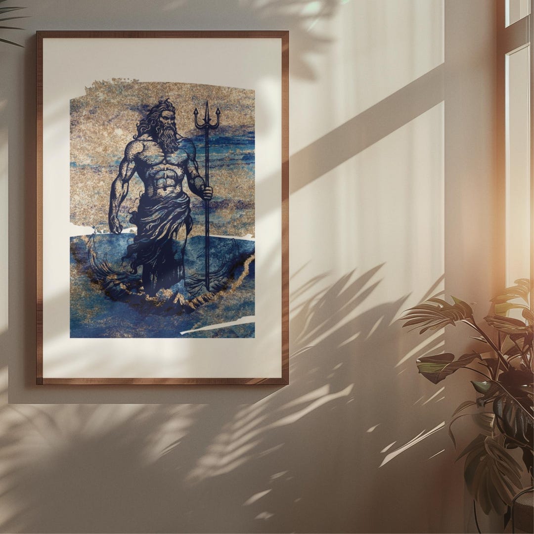 Greek Mythology Art | Zeus and Gods Poster | Ancient Greek Decor ...