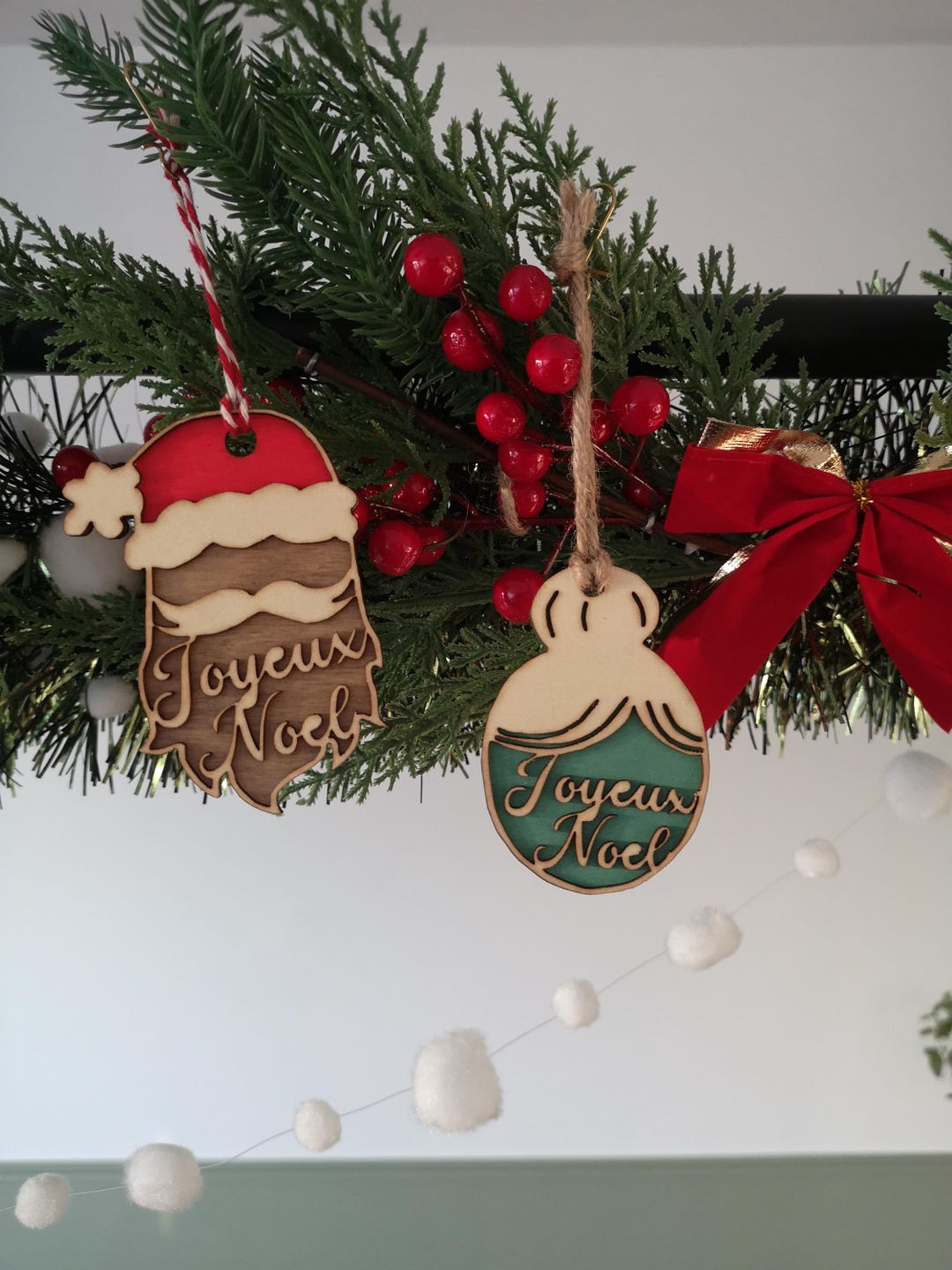 Hanging Christmas Bauble - Mother & Father Christmas - Etsy