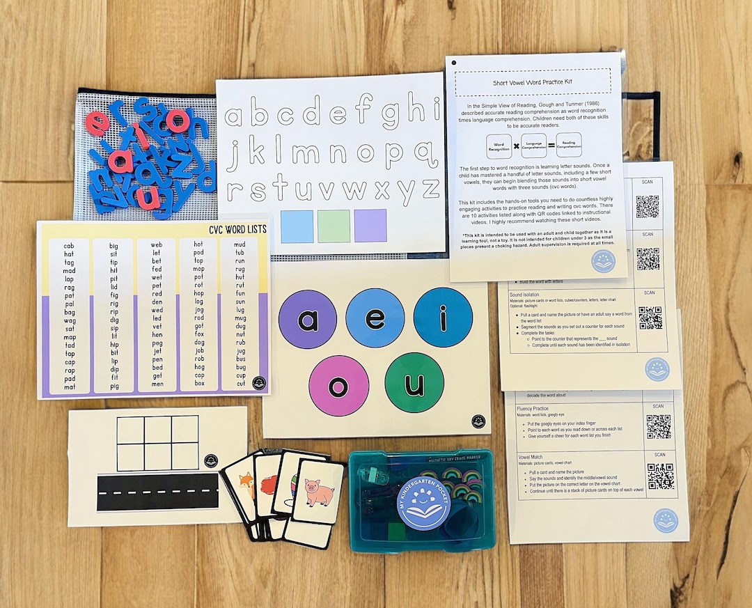 I Can Read Words! Short Vowel Words Practice Kit - Etsy