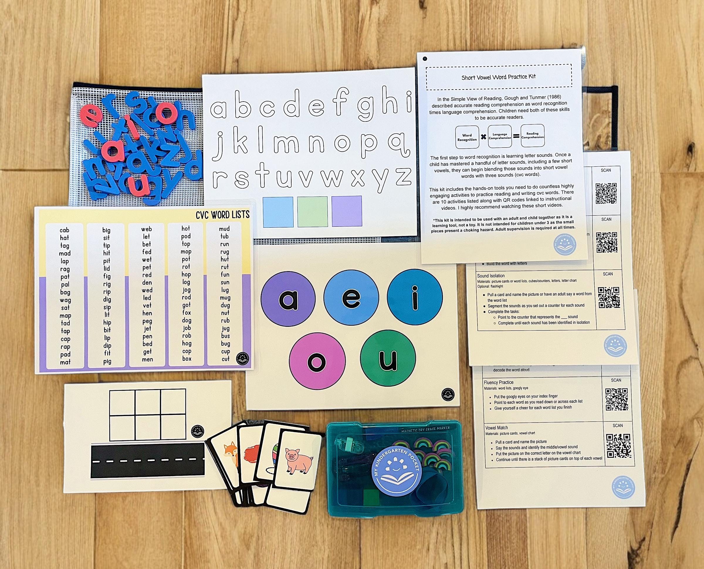 I Can Read Words! Short Vowel Words Practice Kit - Etsy