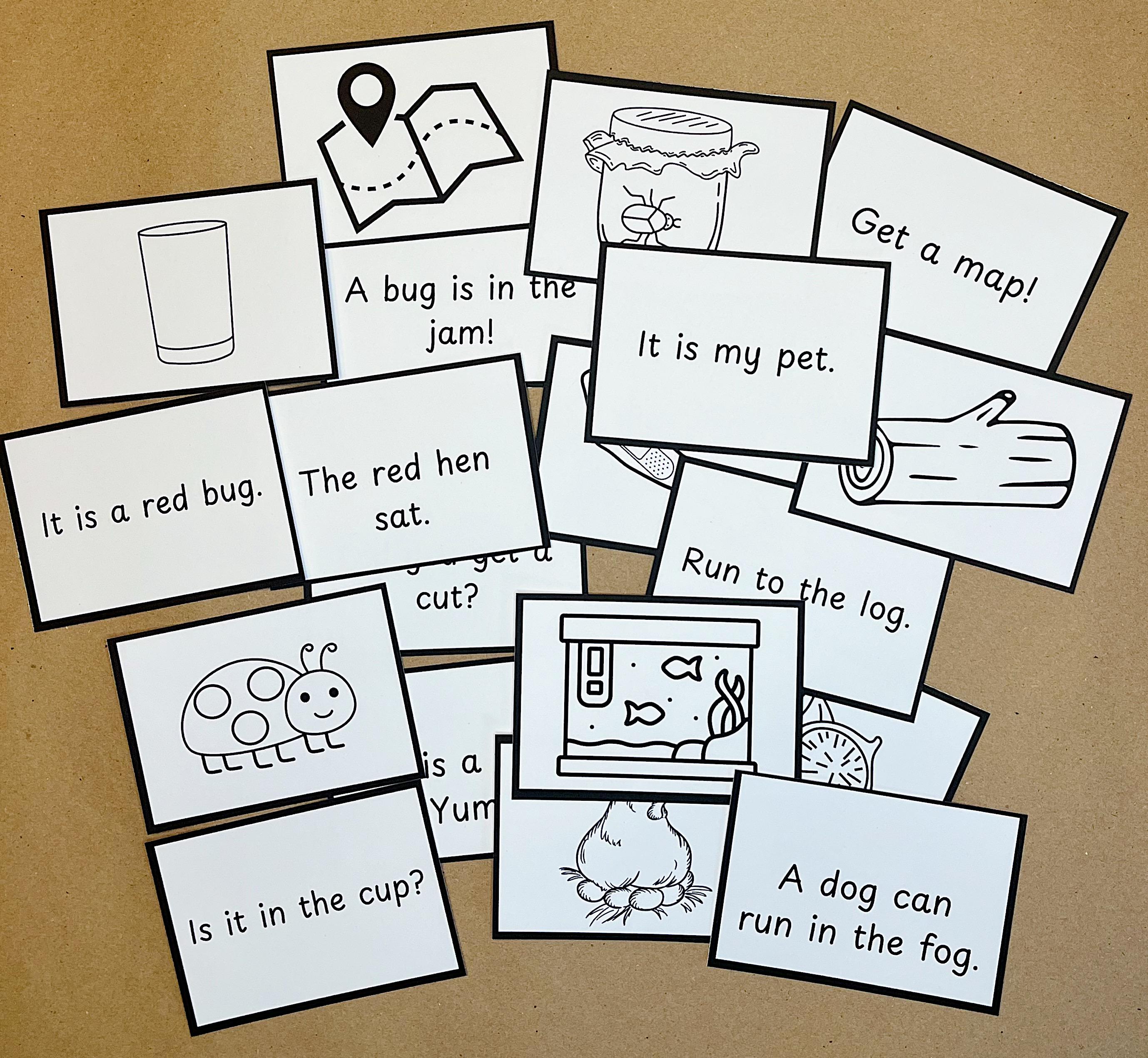 Short Vowel Fluency Cards & CVC Word Matching Game | Phonics Printable ...
