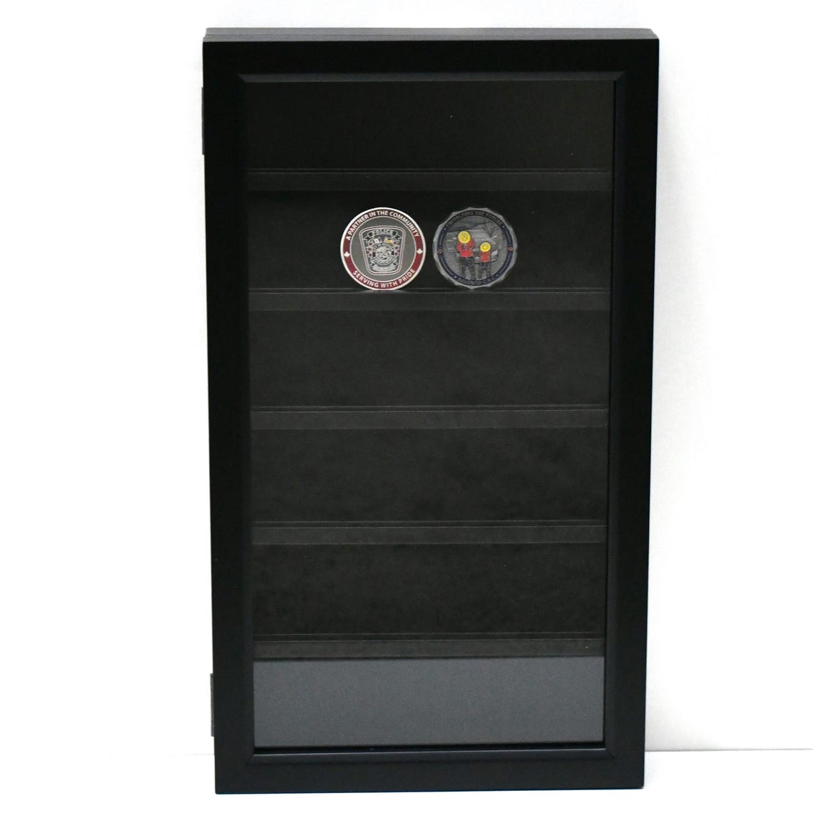 Police / Military Challenge Coin, Collectable Display Case Cabinet ...