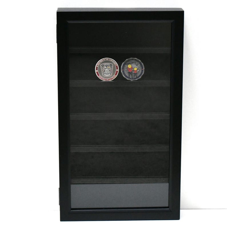 Police / Military Challenge Coin, Collectable Display Case Cabinet ...