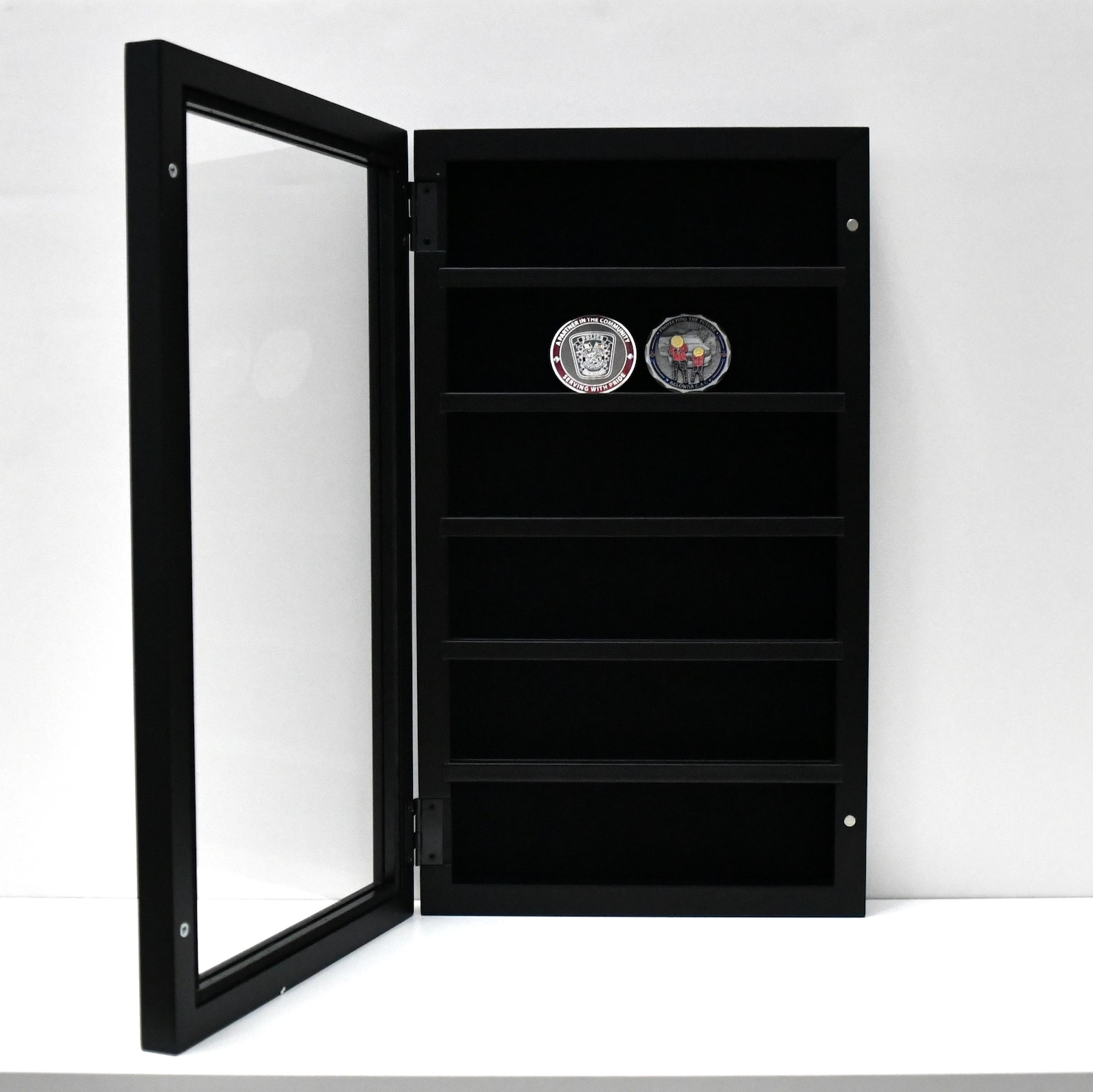 Police / Military Challenge Coin, Collectable Display Case Cabinet ...