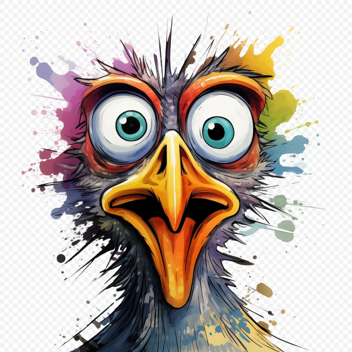 Funny Crazy Chicken PNG Image, Transparent Background - Etsy