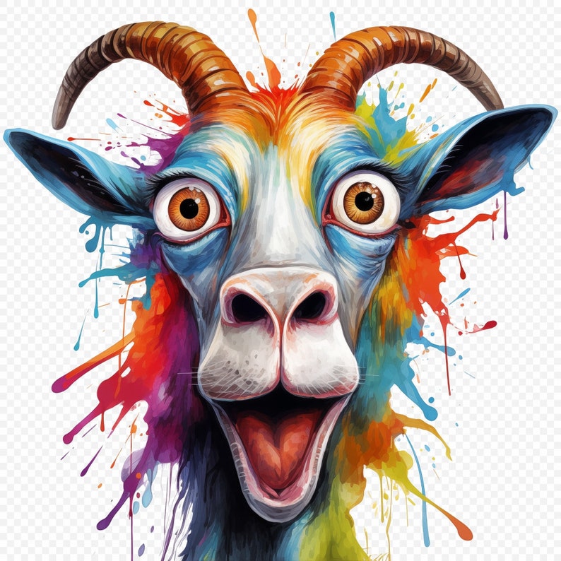 Funny Crazy Goat PNG Image, Transparent Background - Etsy