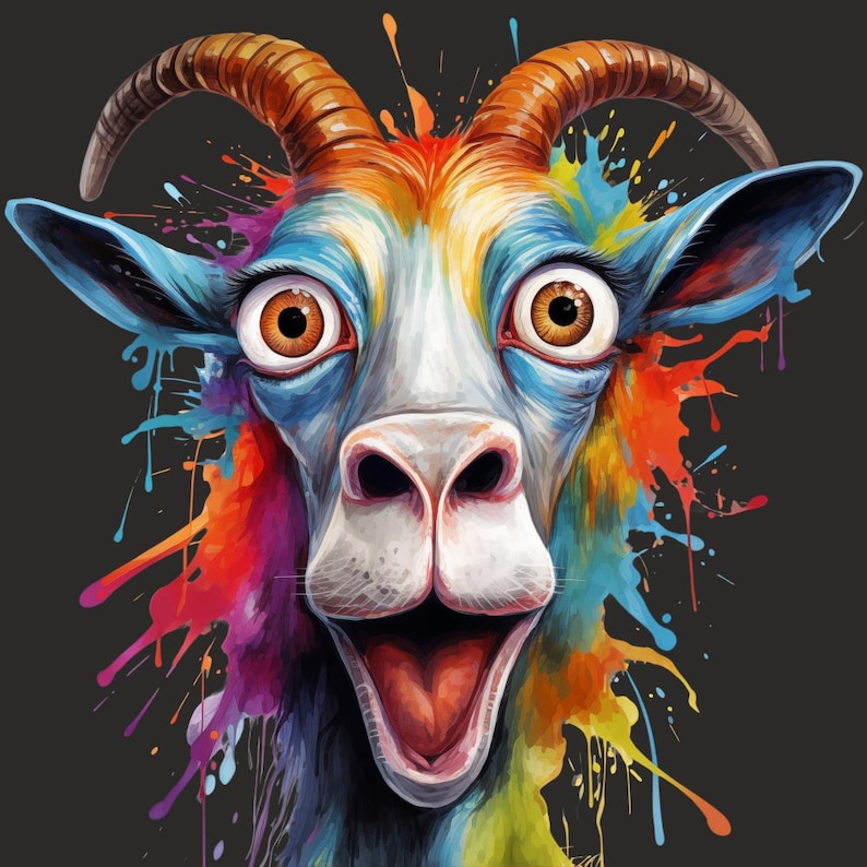 Funny Crazy Goat PNG Image, Transparent Background - Etsy