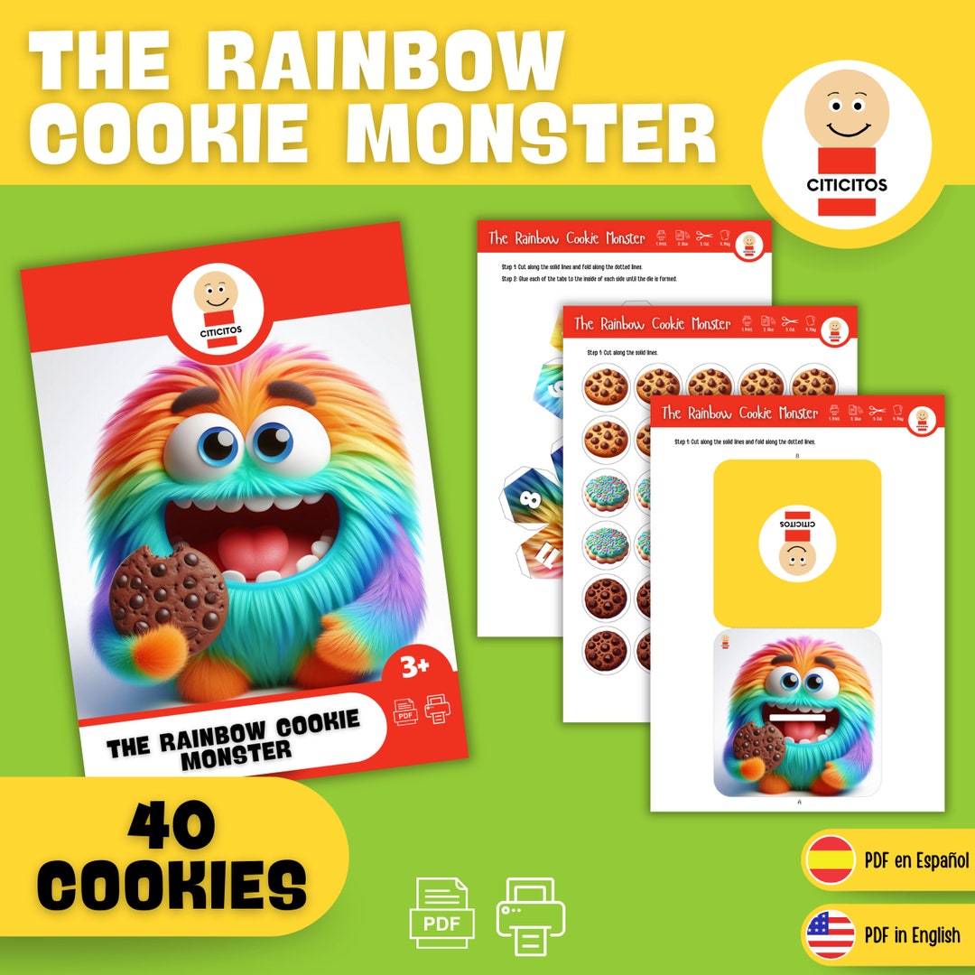 Rainbow Cookie Monster: A Sweet Math Adventure for Kids, Cookie Monster ...