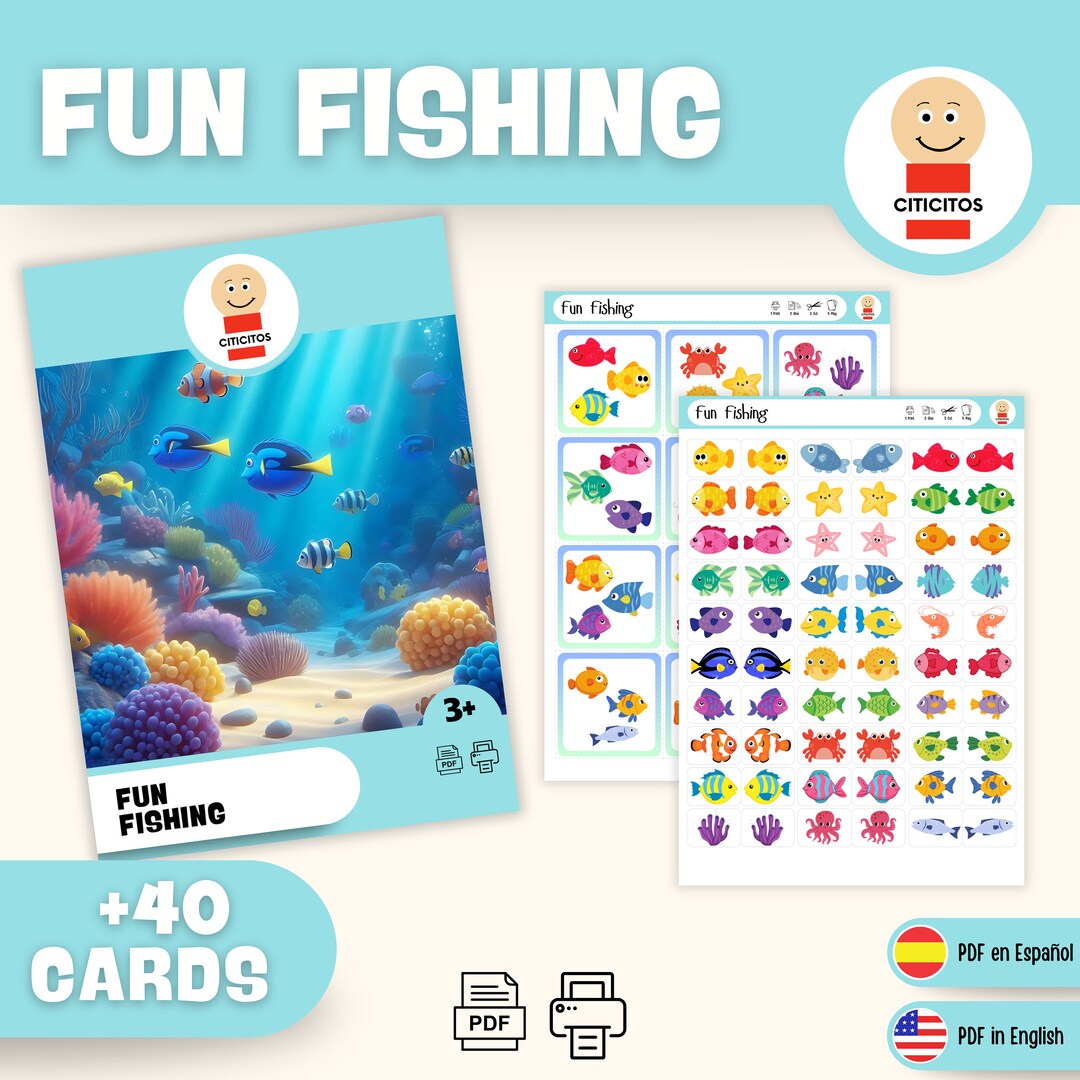 Fun Fishing Board Game, Kids Fishing Game, Sea Creatures Game ...