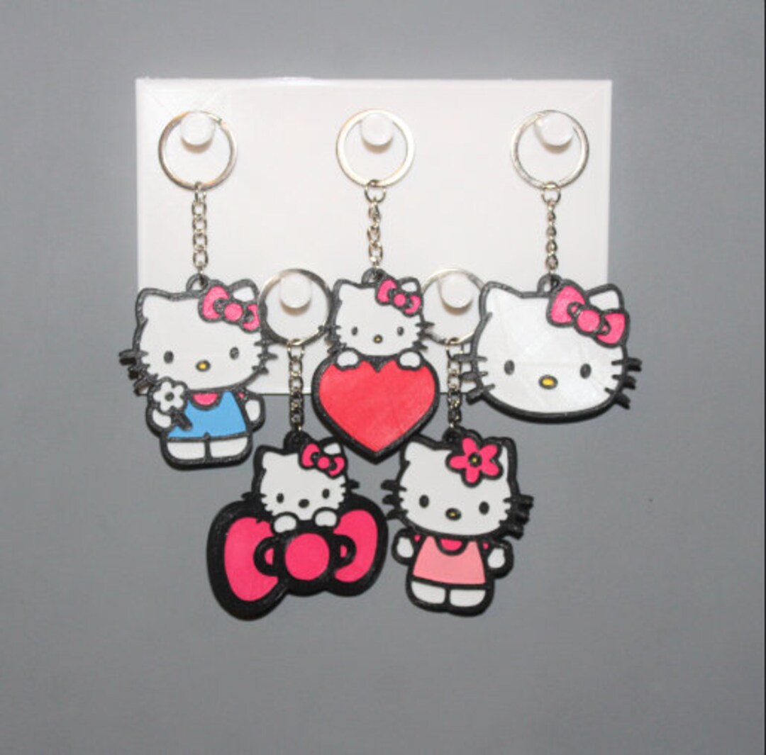 Hello Kitty HAND PAINTED 3D PRINTED Keychain - Etsy