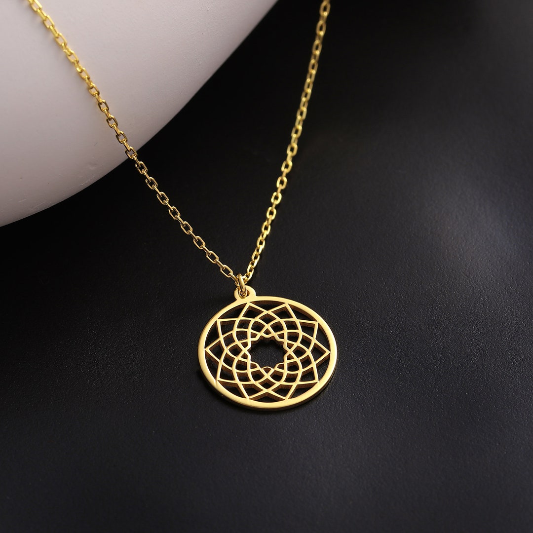 14K Solid Gold Gold Chakra Necklace, 7 Chakras Mother's Day Gift for ...